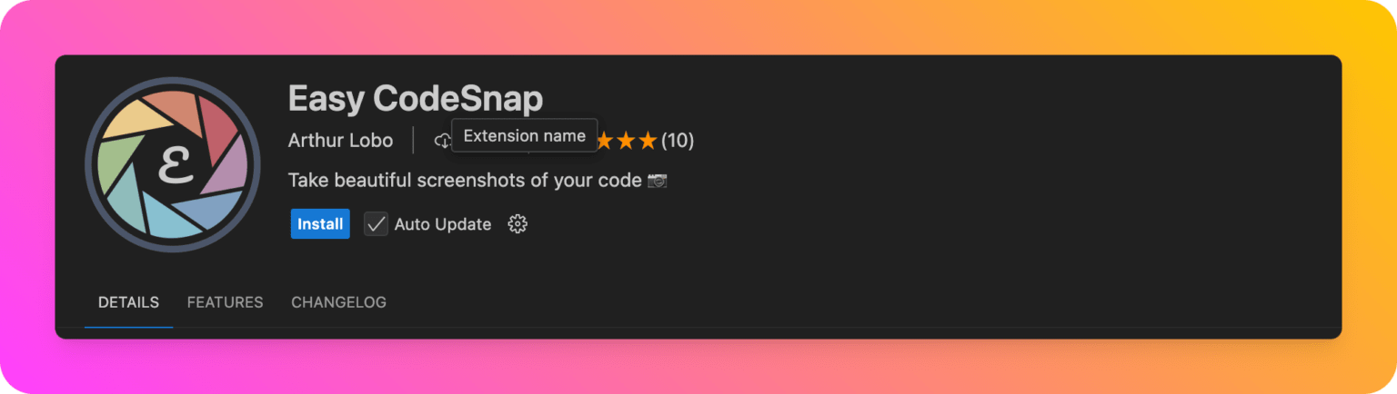 VSCode 截圖神器 Easy CodeSnap
